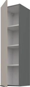 Kuchyňská linka ARIA ta | 300 + 180 cm | UNI dvířka | výška 251 cm | EXTRA VYSOKÁ | ANTIFINGER povrch | antracit/béžová