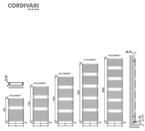 Cordivari Stefania - radiátor 735x500 mm, leštěná nerez 3551610130104