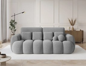 Šedá rozkládací pohovka z textilie bouclé 256 cm Cotonn – ELTAP