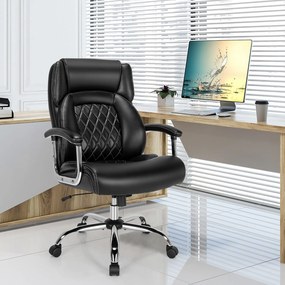 Costway Manažerská židle, ergonomická kancelářská židle, unese až 225 kg, psací