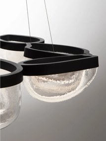 Matně černé ocelové LED stmívatelné závěsné svítidlo se skleněným stínidlem ø 83 cm Clair – Nova Luce