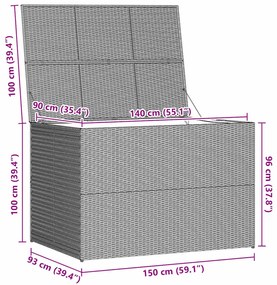 vidaXL Marketos Zahradní úložný box černý 150 x 100 x 100 cm polyratan