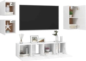5dílný set TV skříněk bílý kompozitní dřevo 3078695