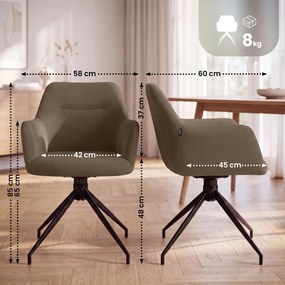 Jídelní židle Merlinda manšestr – taupe