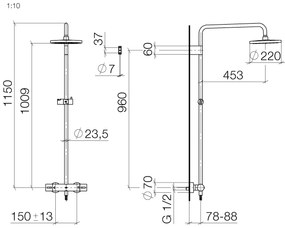 Dornbracht- Sprchový systém s termostatickou baterií, Ø 220mm, chrom, 34459979-00