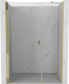 Mexen Mist-B, 1-křídlé sprchové dveře 115 cm, čiré sklo, zlatý lesklý profil, 8A2-115-001-50-00
