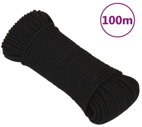 Pracovní lano černé 3 mm 100 m polyester