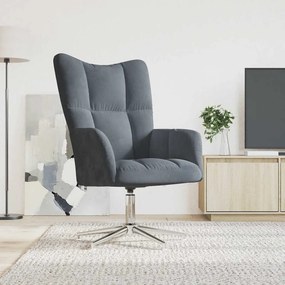 Relaxační křeslo tmavě šedé samet 328118
