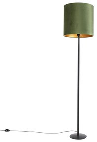 Botanická stojací lampa černá se zeleným odstínem 40 cm - Simplo