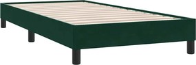 Postel Box Spring bez matrace tmavě zelená 100x210 cm samet 3315816