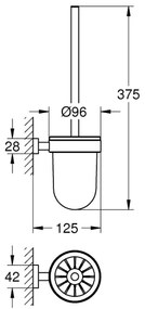GROHE 40513AL1 - Souprava na čištění toalety ESSENTIALS CUBE grafit