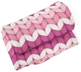 Sablio Deka Střídajíci růžové pletení - 150x120 cm