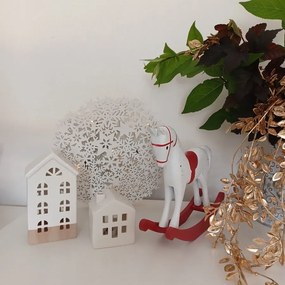 3D LED svítící vločka na baterie 26 × 29 × 3,2 cm teple bílá, IP20 interiér, AA