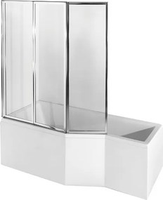 Besco Akrylátová atypická vana s vanovou zástěnou INTEGRA VK 3 150x75 (170x75) Barva: Bílá, Rozměry (cm): 170x75, Orientace: Levá