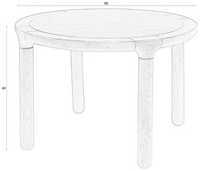 Černý dubový konferenční stolek ZUIVER STORM 60 cm