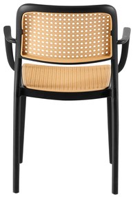 TEMPO Stohovatelná židle, černá/béžová, RAVID TYP 2