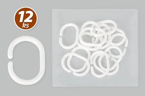 Bellatex Kroužky na sprchový závěs Bílá 5x3 cm