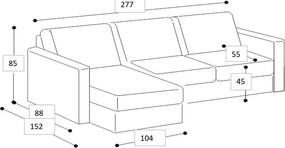 Zelená žinylková rohová pohovka (pravý roh/s lenoškou) Copenhagen – Scandic