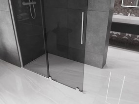 Mexen Velar, sprchová zástěna s posuvnými dveřmi Walk-in 140 x 200 cm, 8mm šedé sklo, chromová, 871-140-000-43-01