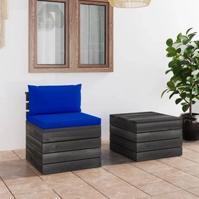 vidaXL 2dílná zahradní sedací souprava z palet + podušky borové dřevo [3061663] Barva polštáře: Antracitová