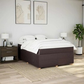 Box spring postel s matrací tmavě hnědá 140x190 cm textil 3285570