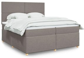 Box spring postel s matrací taupe 200x200 cm textil 3291384