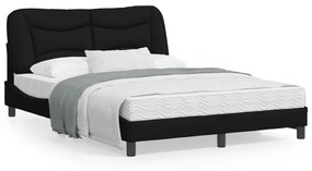vidaXL Rám postele s LED osvětlením černý 140 x 190 cm textil