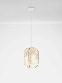 Bílé kovové závěsné svítidlo s textilním stínidlem ø 30 cm Pierida – Nova Luce