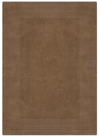 Flair Rugs koberce Kusový ručně tkaný koberec Tuscany Textured Wool Border Brown ROZMĚR: 200x290