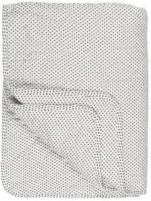 IB LAURSEN Prošívaný přehoz White Black Dots 130x180 cm, černá barva, bílá barva, textil