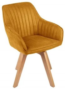 Invicta Interior Designová sametová židle otočná žlutá - Lorius II