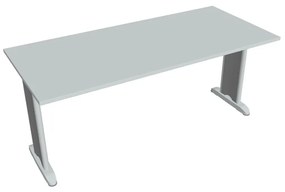 Stůl jednací rovný 180 cm - Hobis Flex FJ 1800 Dekor stolové desky: šedá, Barva nohou: Stříbrná