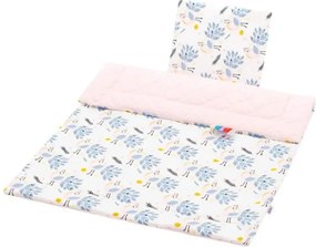 Oboustranný Set z Velvet do kočárku New Baby pávi růžový
