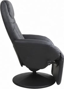 relaxační polohovací TV křeslo, ekokůže, černá, nosnost 140 kg, Halmar OPTIMA