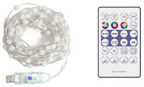 LED světelný řetěz Wizard, 5m, RGB, ovladač