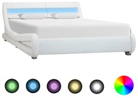 Rám postele s LED světlem bílý umělá kůže 140 x 200 cm - Default Title