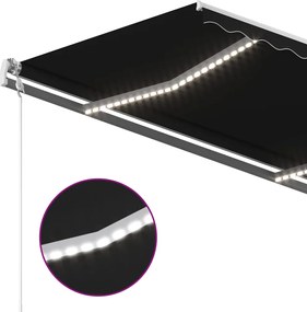 vidaXL Marketos Automatická markýza LED a senzor větru 350x250 cm antracitová