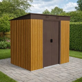 Zahradní domek BestBerg ZD-67RWB / 4,3 m² / 197 × 217 × 202 cm / dekor dřeva/hnědá