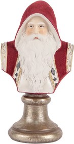 Červená vánoční dekorace busta Santa Claus - 10*9*19 cm