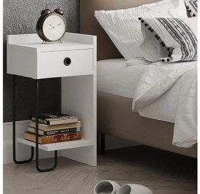 Asir | Noční stolek CACTUS 60x29,5 cm bílá/černá | AS0873