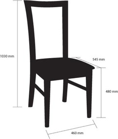 Jídelní židle NELA, dřevěný sedák (ořech)