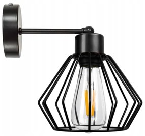 BERGE Nástěnná lampa - kinkiet - E27 - BRYLANT - černá