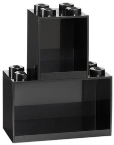 OnaDnes -20% Lego® Set dvou černých nástěnných polic LEGO® Brick