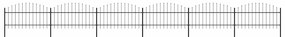 Zahradní plot s kopím nahoře ocelový 1005 x 125 cm černý 277726