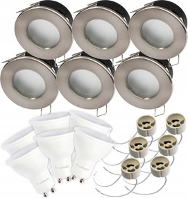 6x Halogenové Hermetické stropní svítidlo Podbitka Led žárovka GU10 3W
