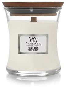 Woodwick svíčka malá White Teak, 85 g