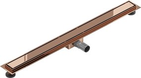 Mexen Flat, lineární podlahový žlab 90 cm, M13, růžové zlato, 1610090-15