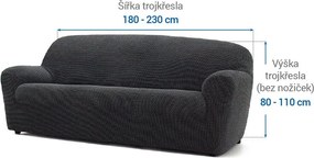 Super strečové potahy NIAGARA antracitová trojkřeslo (š. 180  - 230 cm)