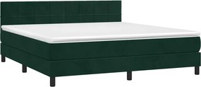 Box spring postel s matrací tmavě zelená 180x200 cm samet 3141320