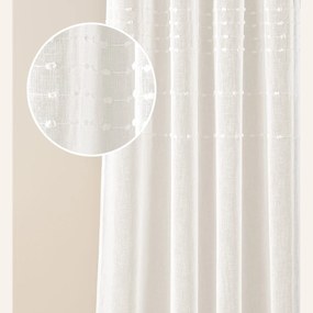 Room99 Záclona na pásce Marisa Tečky Barva: Krémová, Velikost: 140 x 250 cm